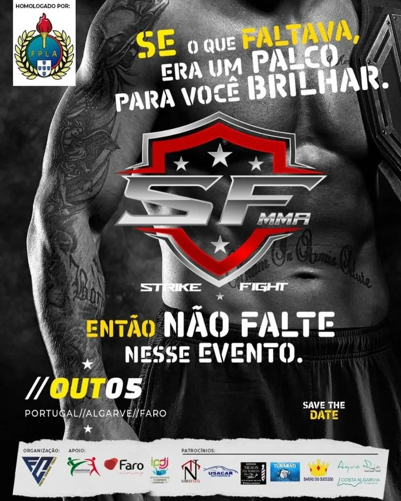 16 Lutas Confirmadas no STRIKE FIGHT MMA em Faro
