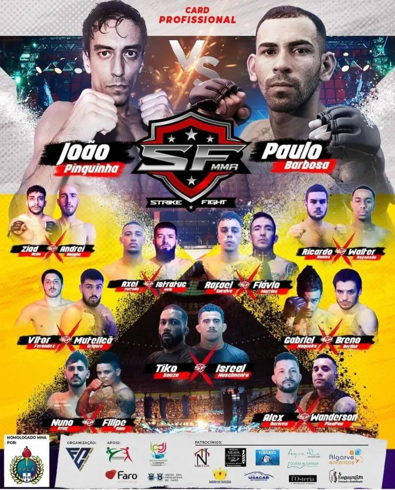 Resultados Oficiais do Evento Strike Fight MMA no Algarve